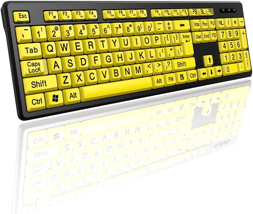 High Contrast Large Print Keyboard (Quiet) | NDIS Low Vision Aid