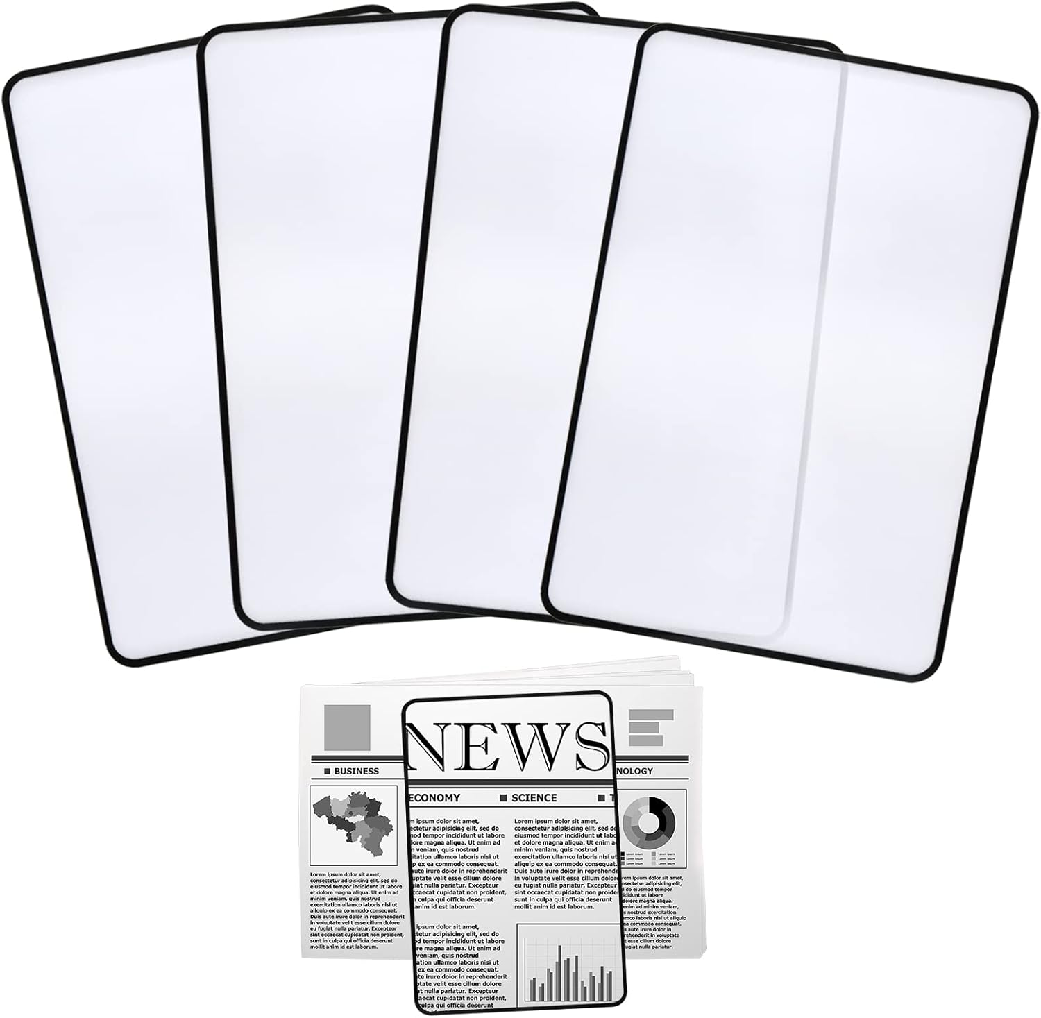 3X Magnifying Sheets - Lightweight Optical Plastic Fresnel Lens Bookma