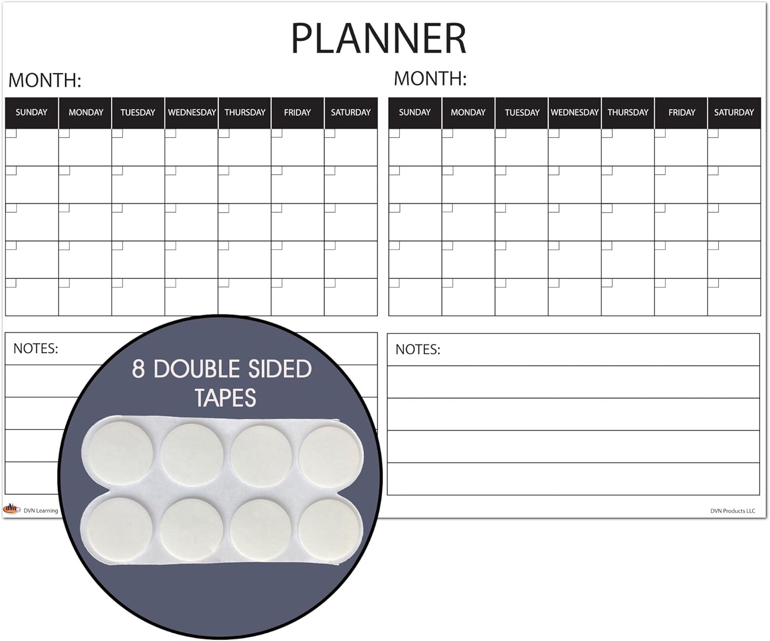 Large 2-Month Wall Planner (91x61cm) | NDIS Visual Schedule Aid