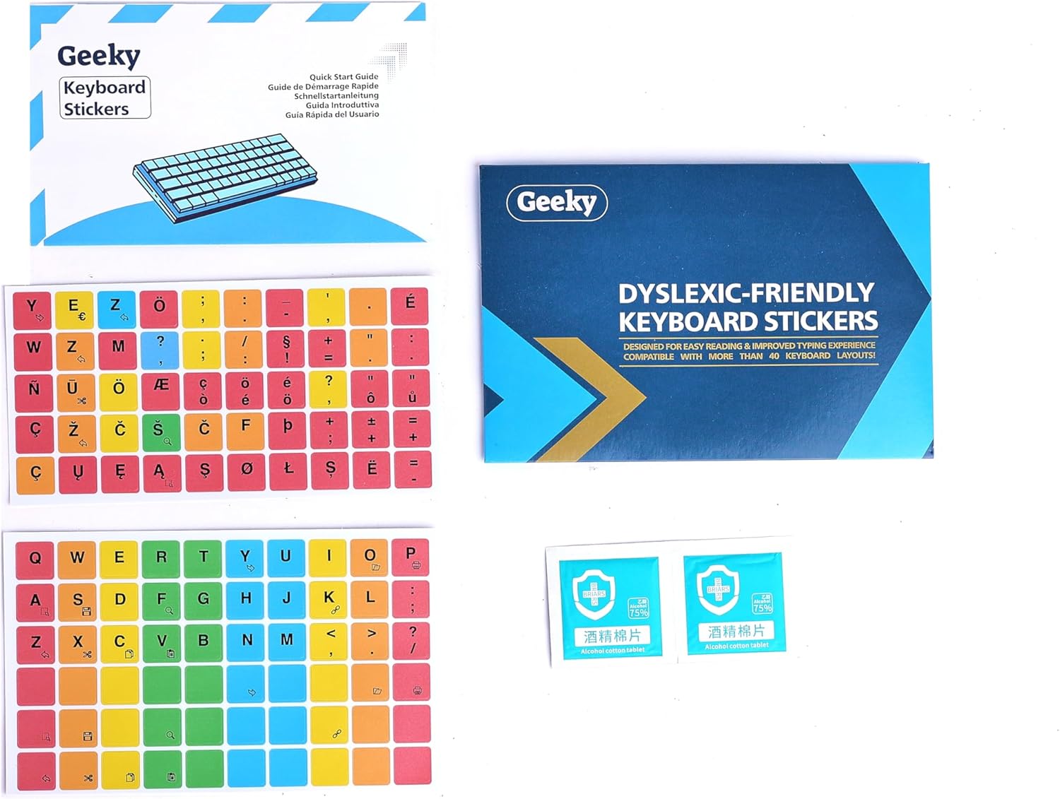 Dyslexic-Friendly Keyboard Stickers (Colour Coded) | NDIS Typing Aid