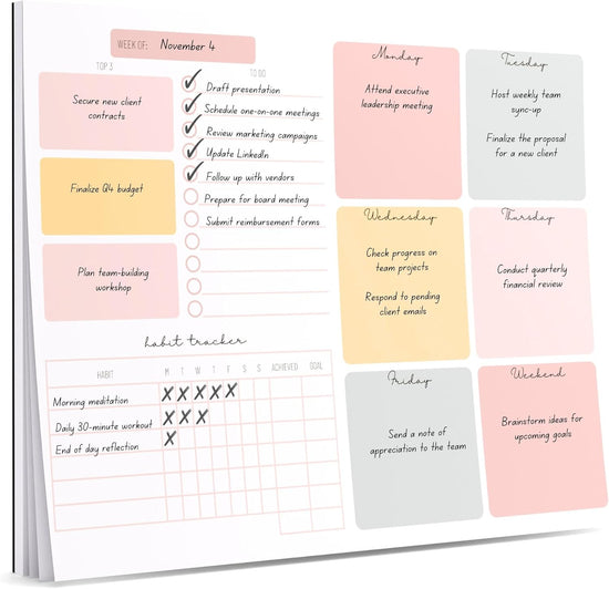 Weekly Planner Tear-Off Pad (52 Sheets) | NDIS Visual Schedule