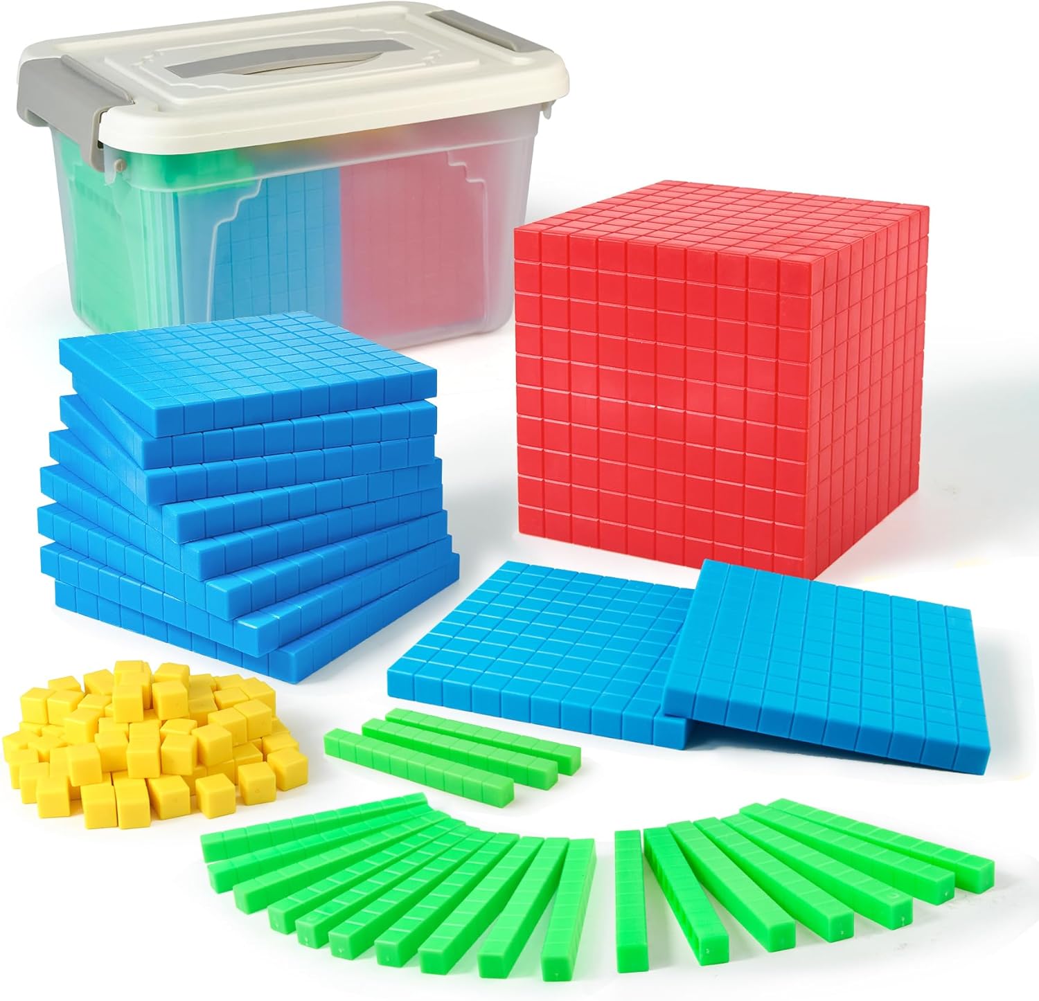 Plastic Base Ten Blocks (Place Value Set) | NDIS Tactile Math Aid