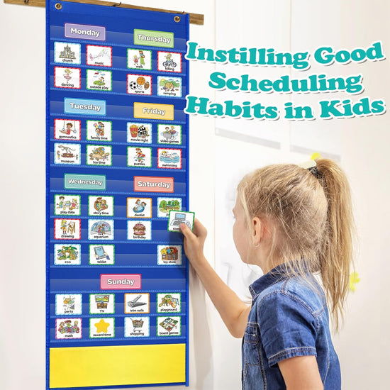 Visual Schedule Pocket Chart for Kids – NDIS Claim Ready | LowCostAT.com.au