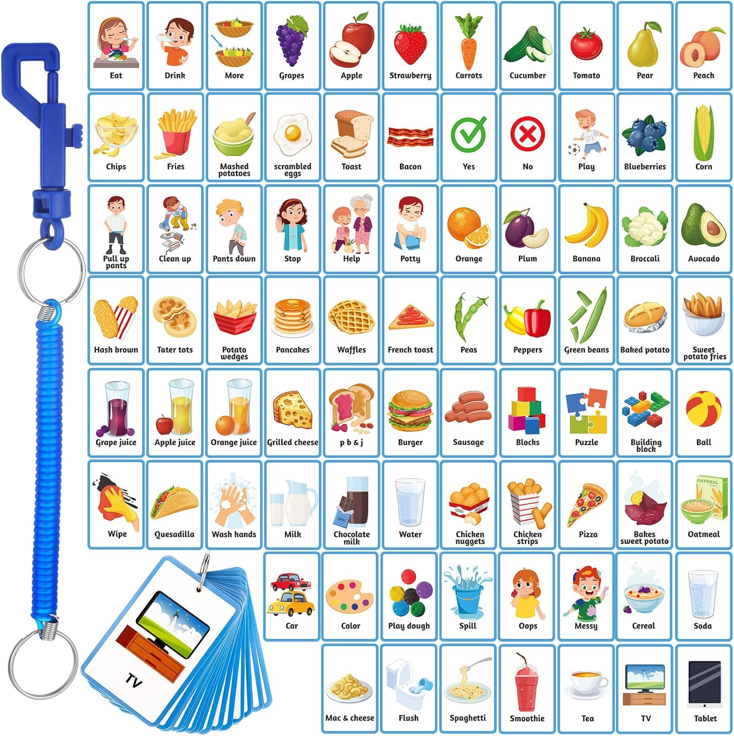 Autism Communication Cards on Keychain (81 PCS) | NDIS Non-Verbal Aid