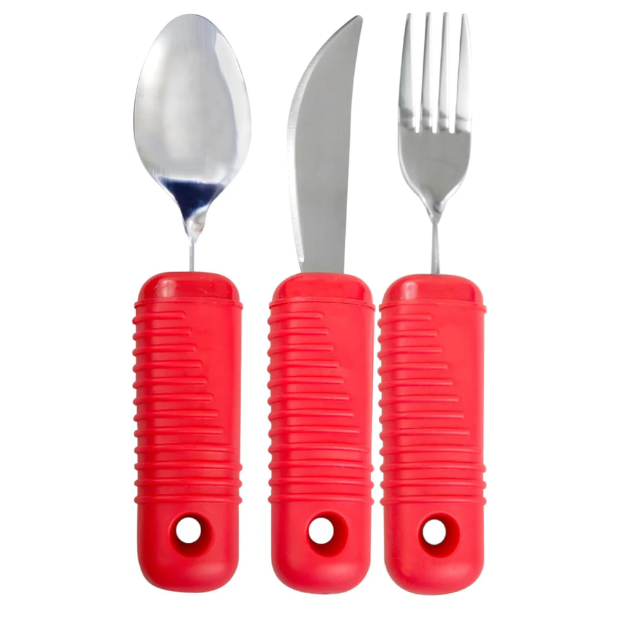 Essential Medical Bendable Utensil Set, 3-Piece, Red – NDIS Claim Ready ...